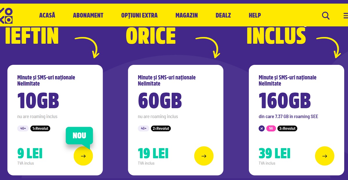 9 lei pe luna abonament cu 10GB net, nu la Digi!